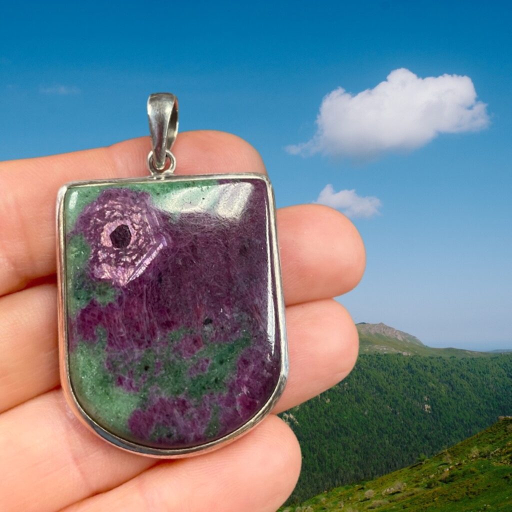 Geoclassics | Ruby-Zoisite Tongue-Shaped Pendant