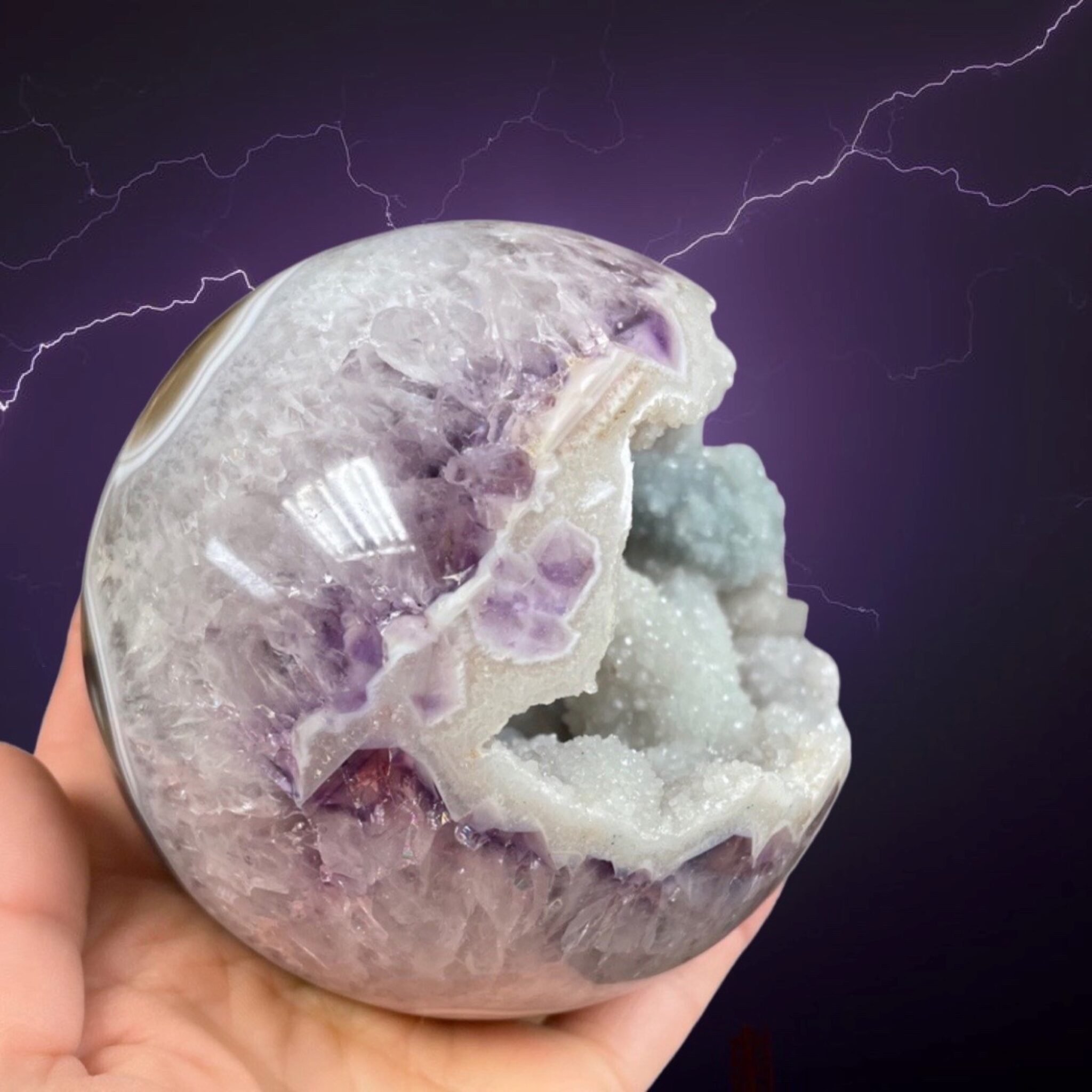 Geoclassics | Amethyst ~ Stalactitic Quartz ~ Agate Sphere