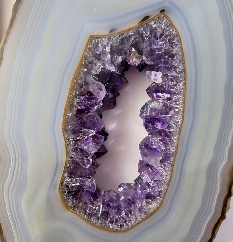 Geoclassics | Amethyst and Agate Geode Slices with Wooden Base