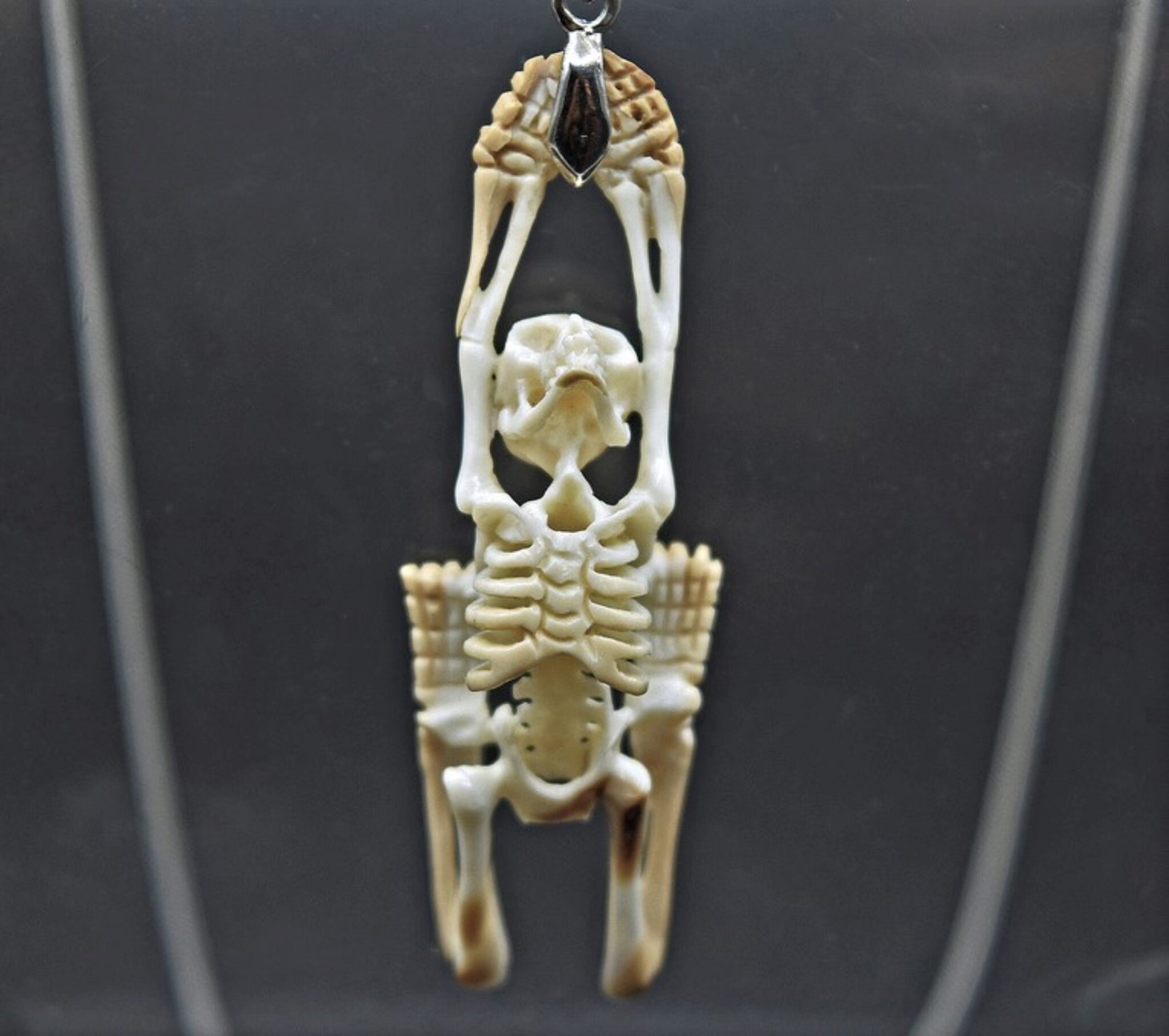 Geoclassics | Fossil Ivory Yoga Skeleton Pendant / Carving