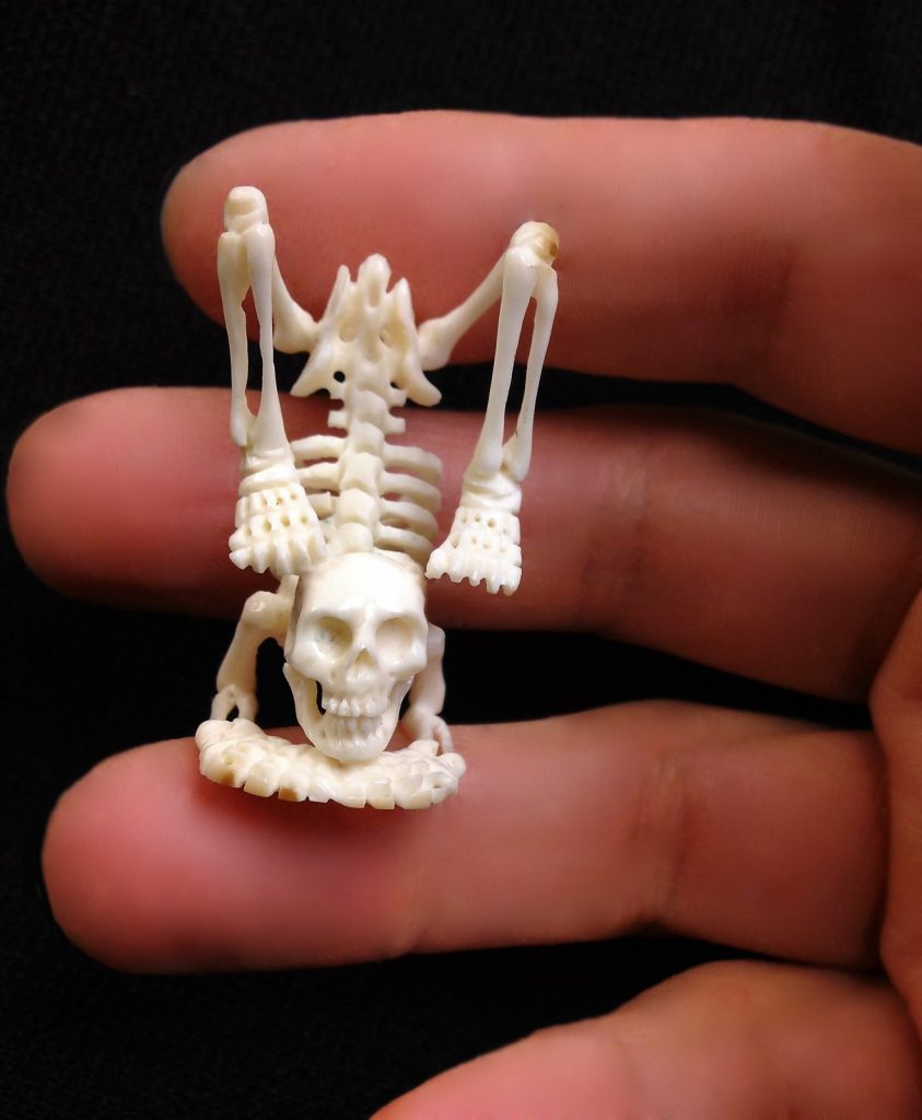 Geoclassics | Fossil Ivory Yoga Skeleton in Scorpian Pose