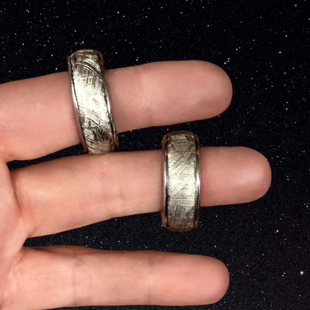Geoclassics | Rhodium Coated Gibeon Meteorite and Sterling Silver Band ...