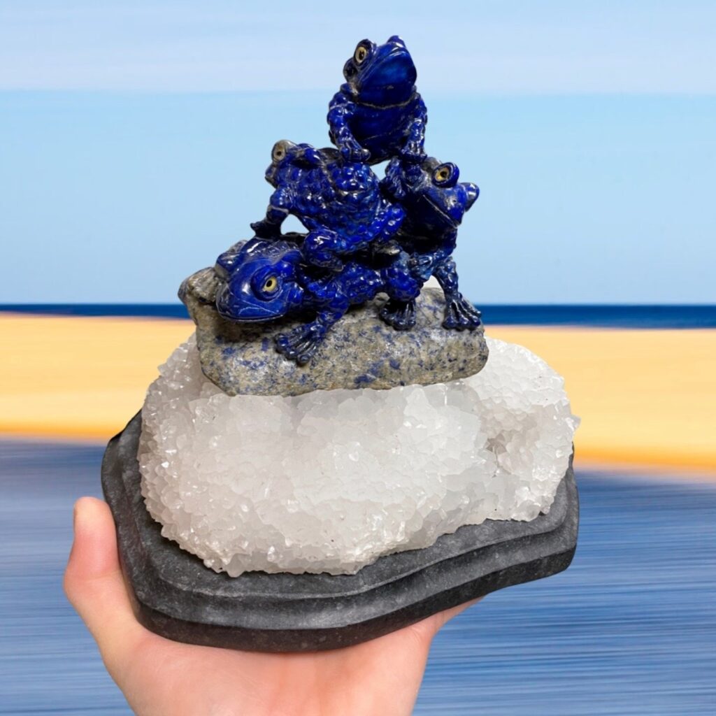 Geoclassics | Lapis Lazuli Toads “Section Carving”