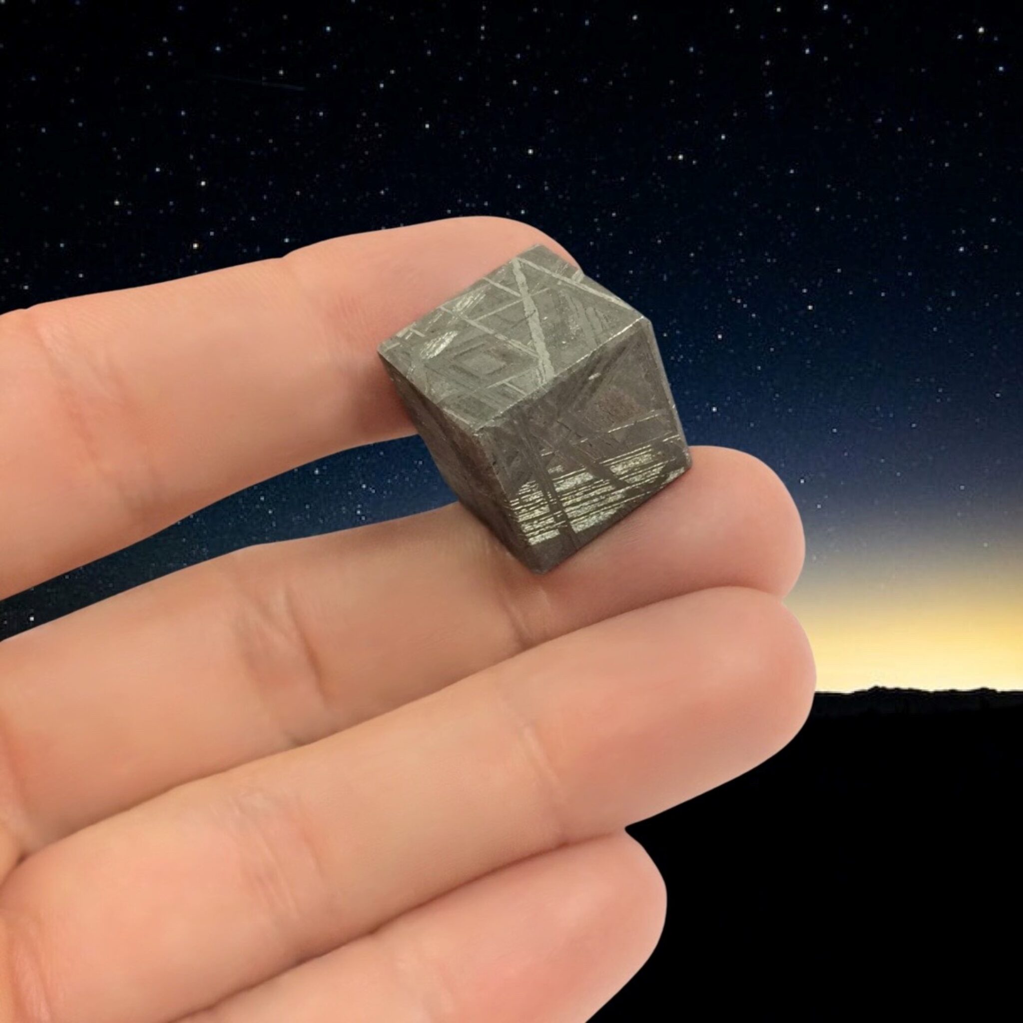 Geoclassics | Muonionalusta Meteorite Cube ~ 25.8 grams