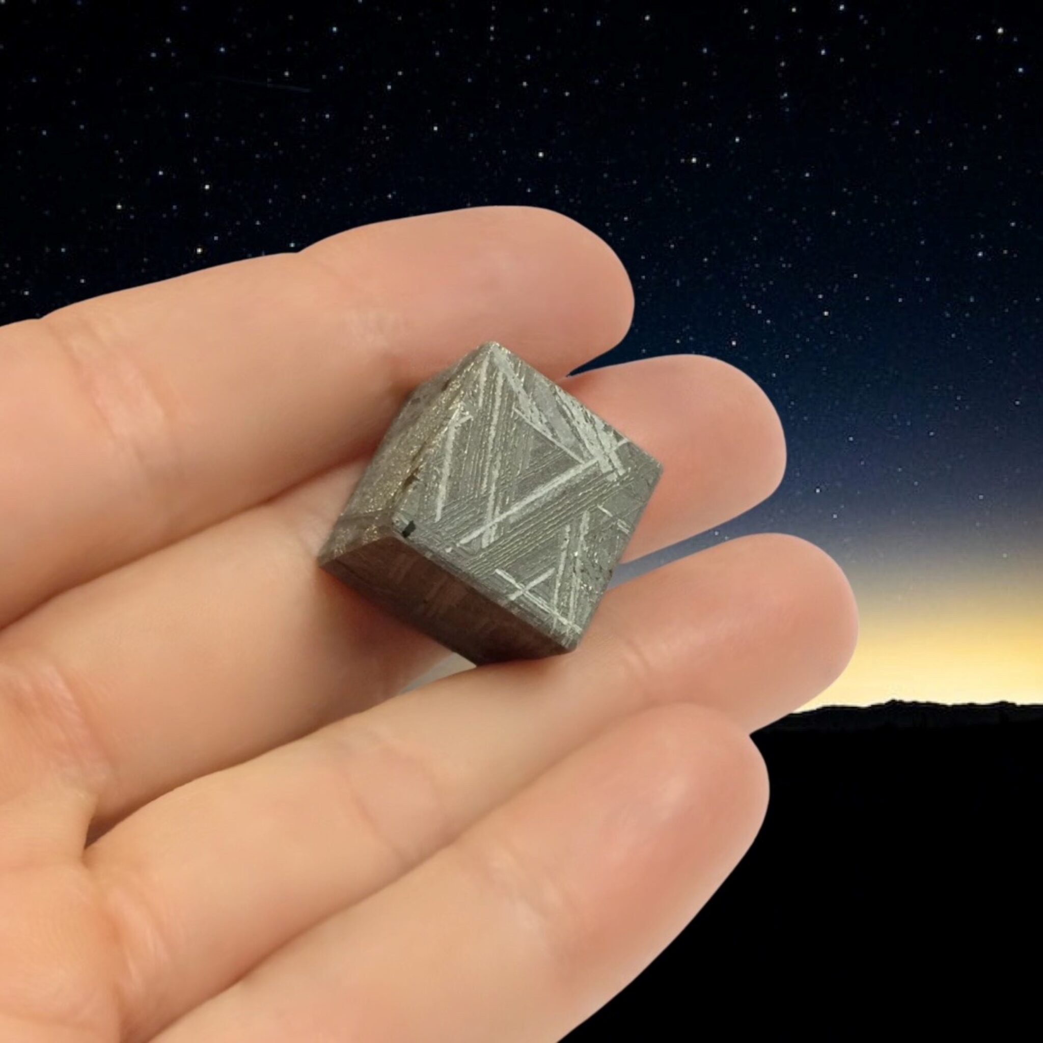 Geoclassics | Muonionalusta Meteorite Cube ~ 25.8 grams
