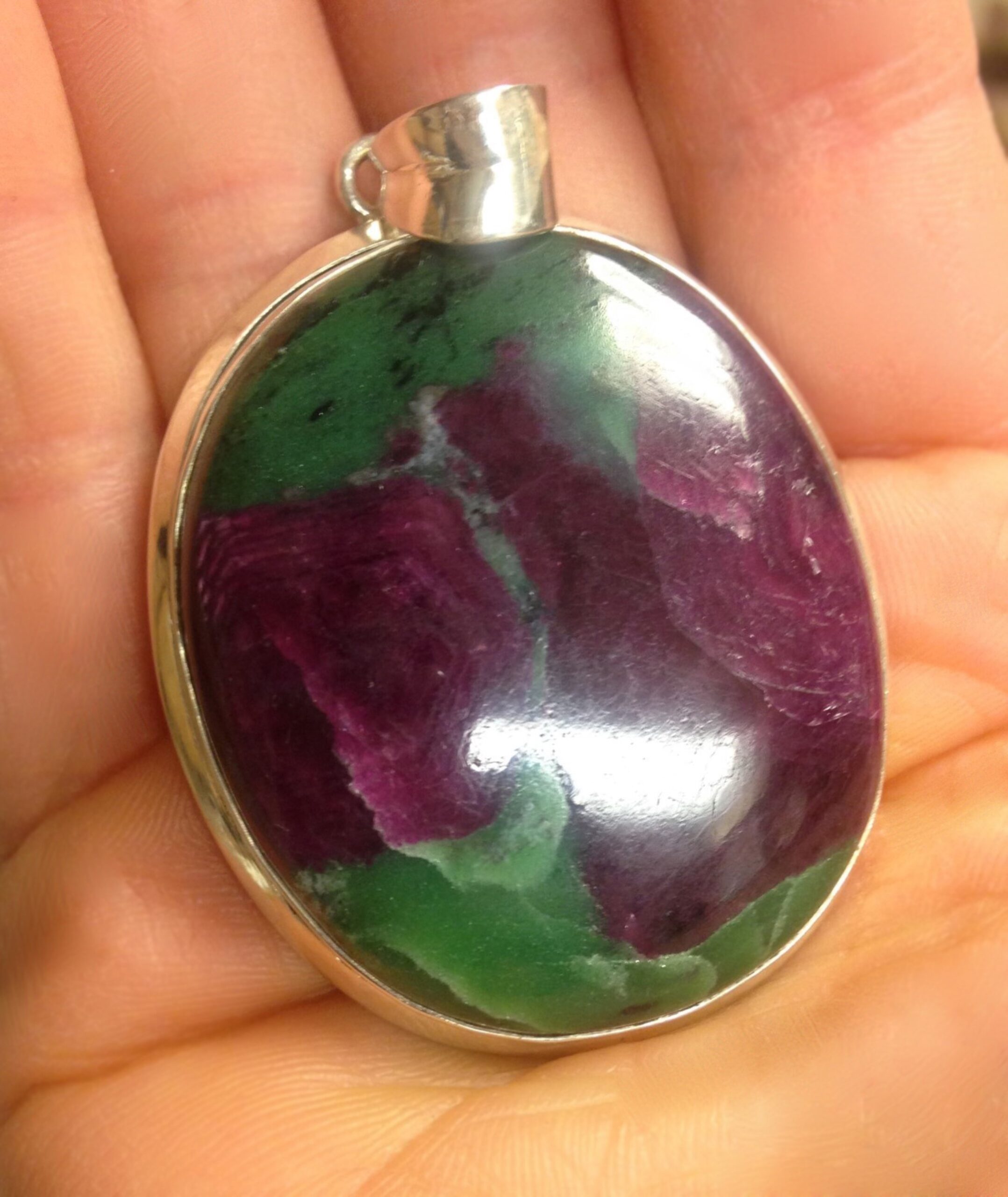 Geoclassics | Ruby-Zoisite Oval Pendant