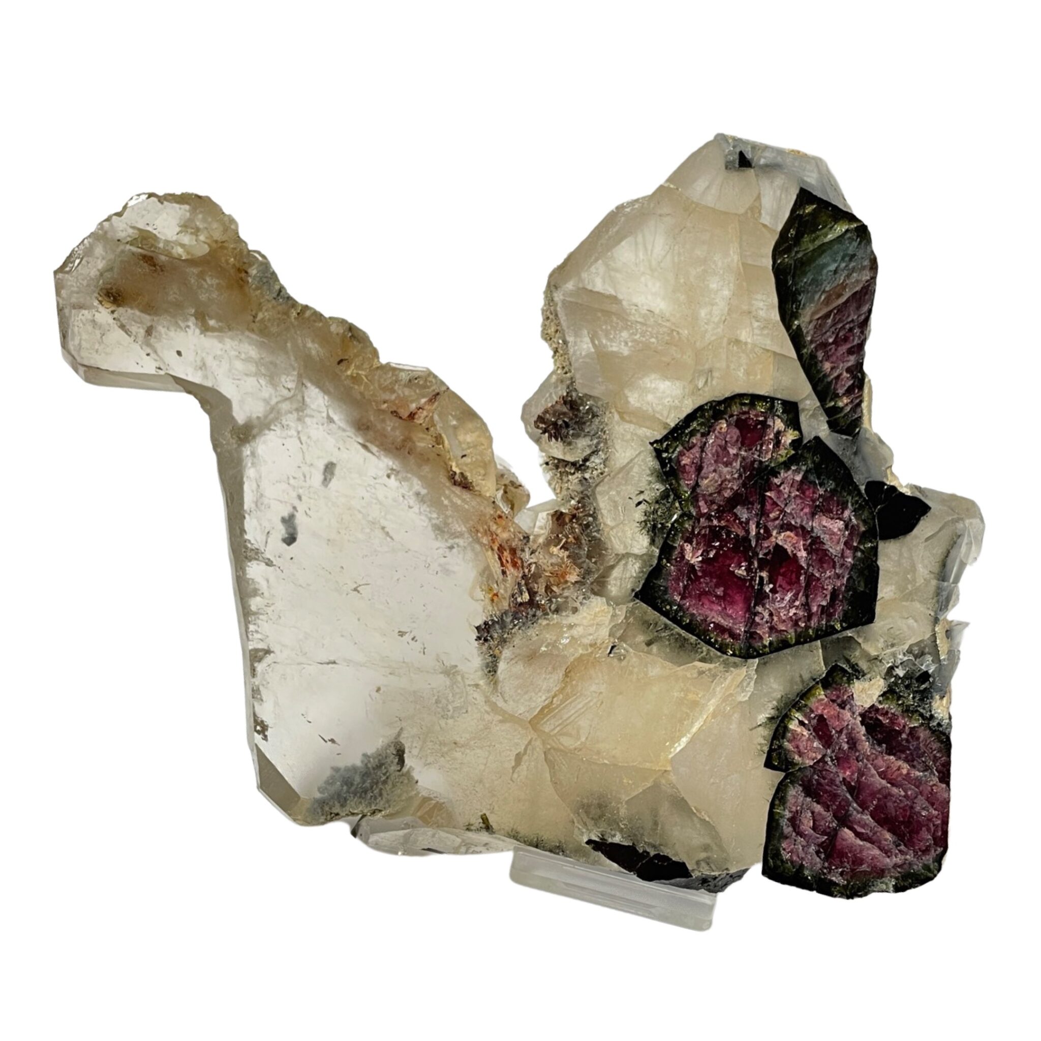 Geoclassics | Watermelon/Bi-Color Tourmaline in Quartz Slice